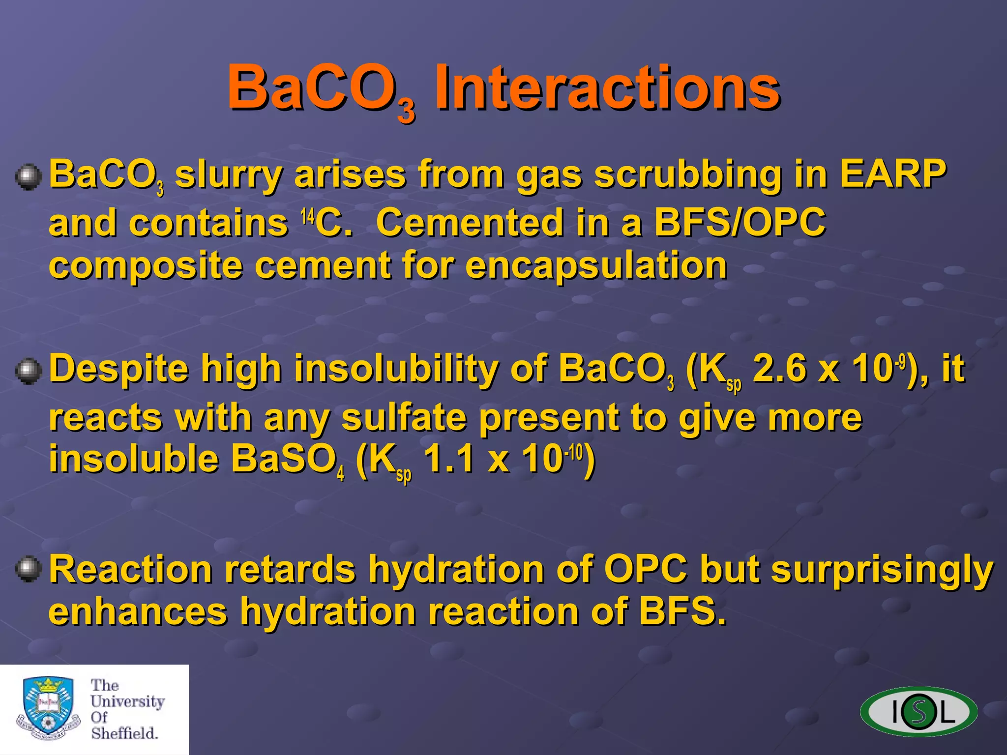 Choosing a cement for encapsulation of nuclear wastes | PPT