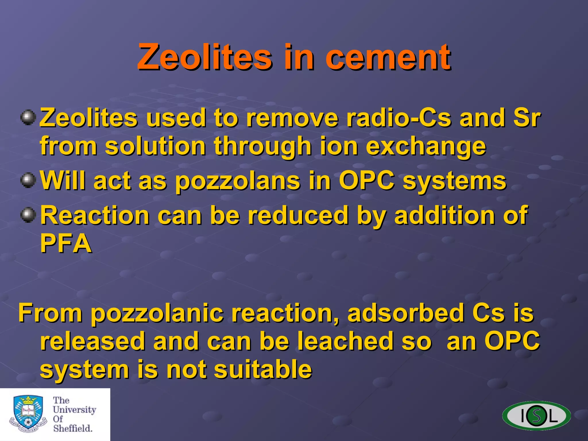 Choosing a cement for encapsulation of nuclear wastes | PPT
