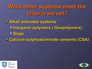 Choosing a cement for encapsulation of nuclear wastes | PPT