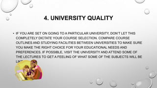 Choosing a course | PPTX