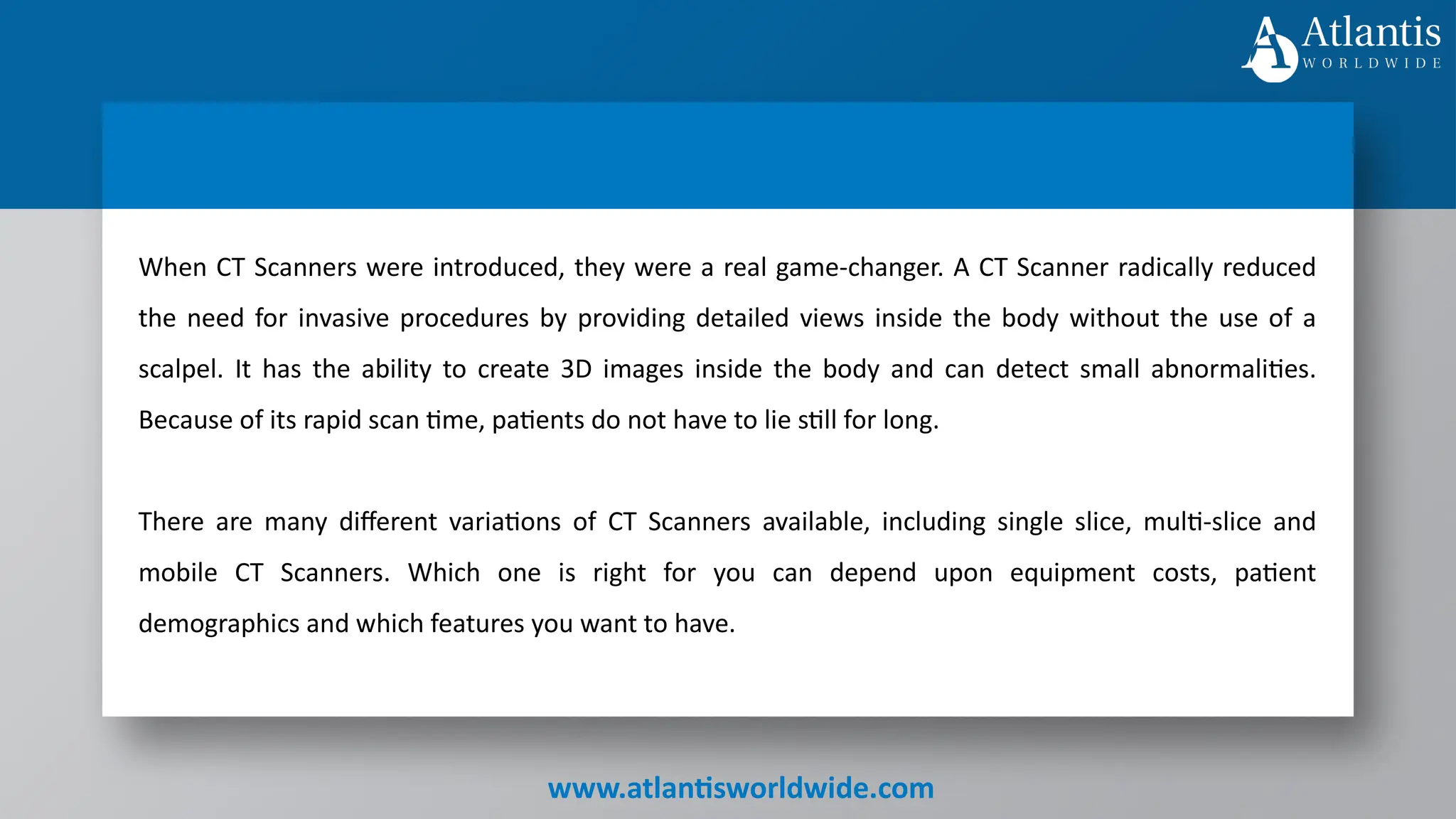 Choosing A CT Scanner by Atlantis Worldwide | PPT