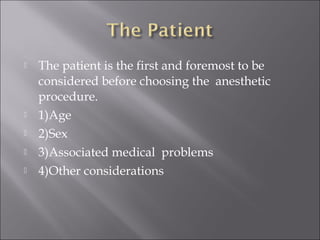 Choosing an aneshetic | PPT