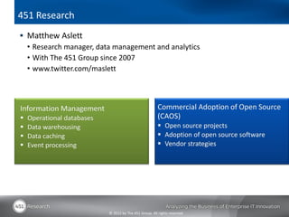 Choosing a Next Gen Database: the New World Order of NoSQL, NewSQL, and ...