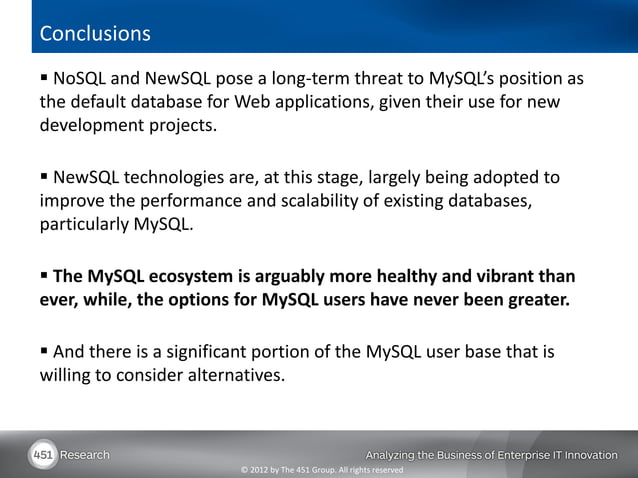 Choosing A Next Gen Database The New World Order Of Nosql Newsql And