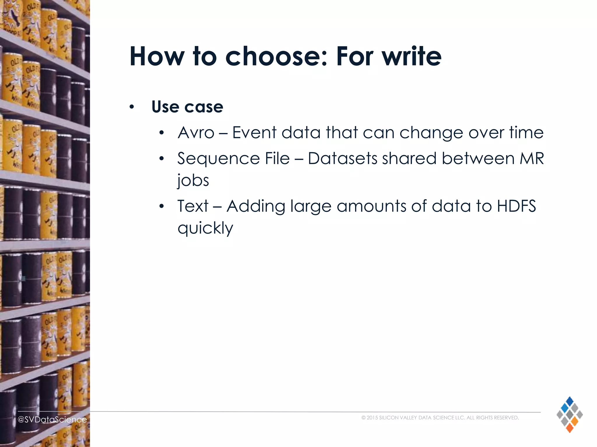 Choosing an HDFS data storage format- Avro vs. Parquet and more ...