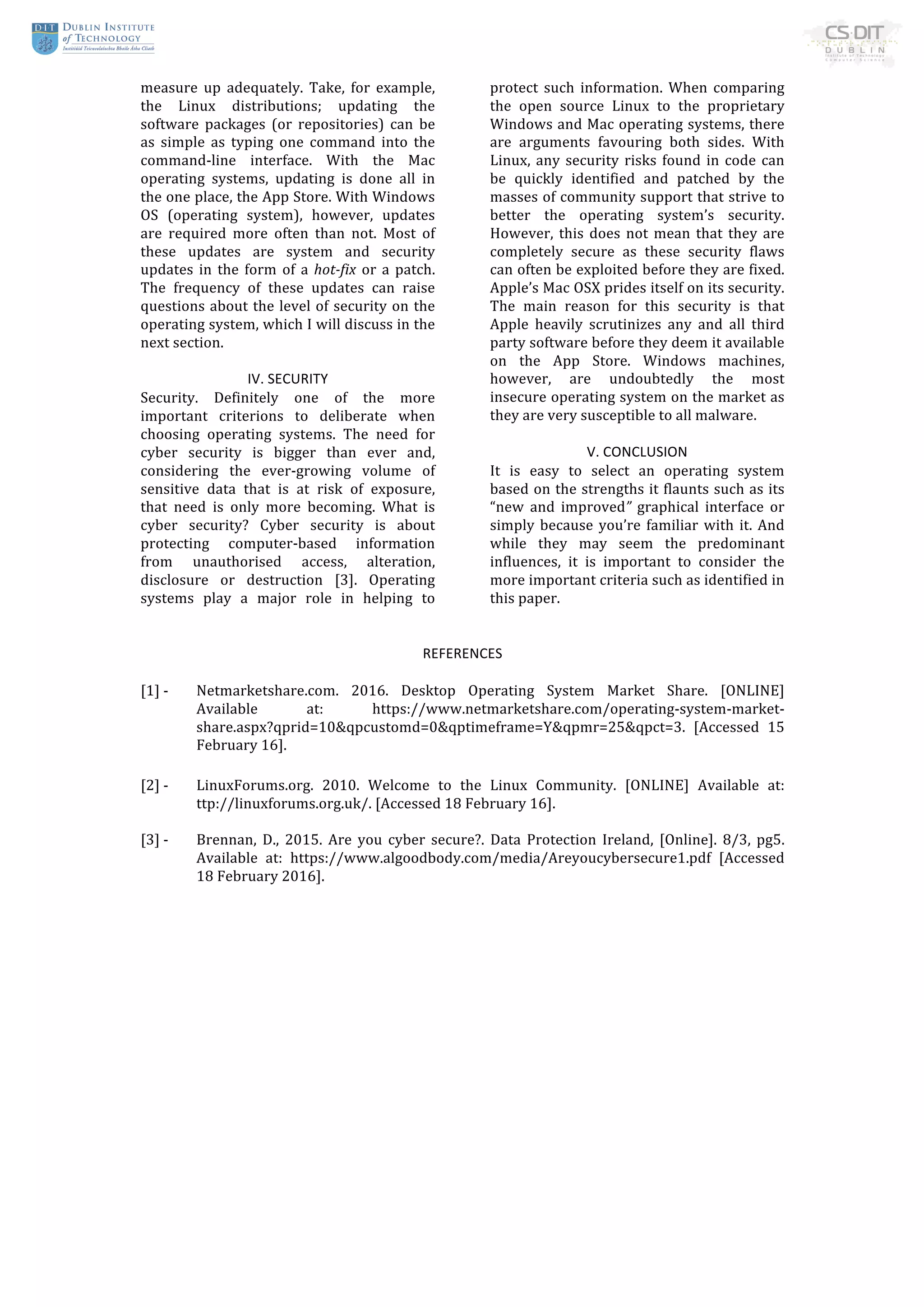 Choosing an Operating System | PDF