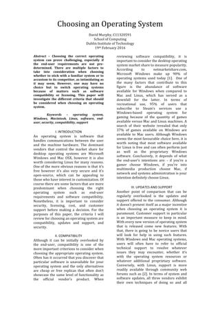 Choosing an Operating System | PDF