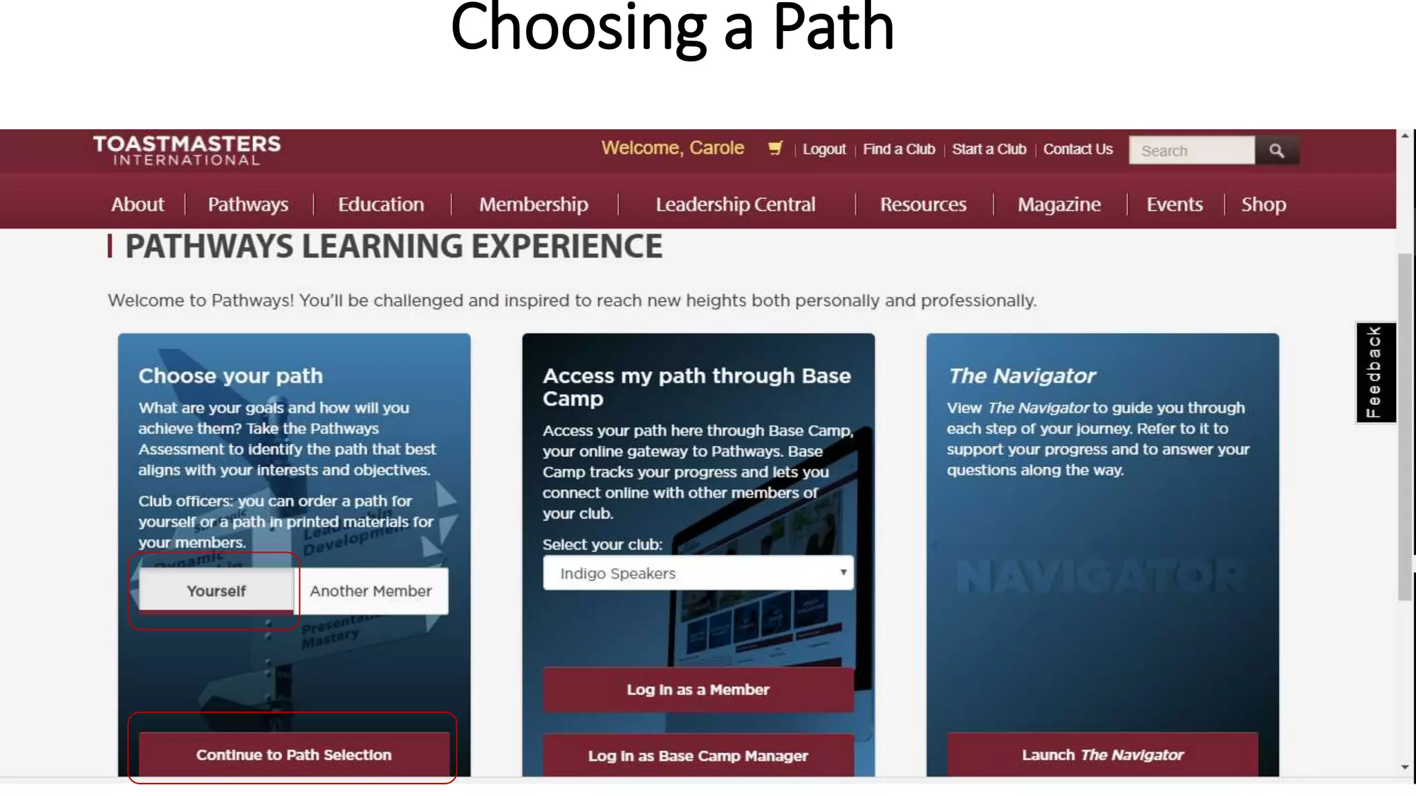 Choosing a path self assessment sample | PPTX