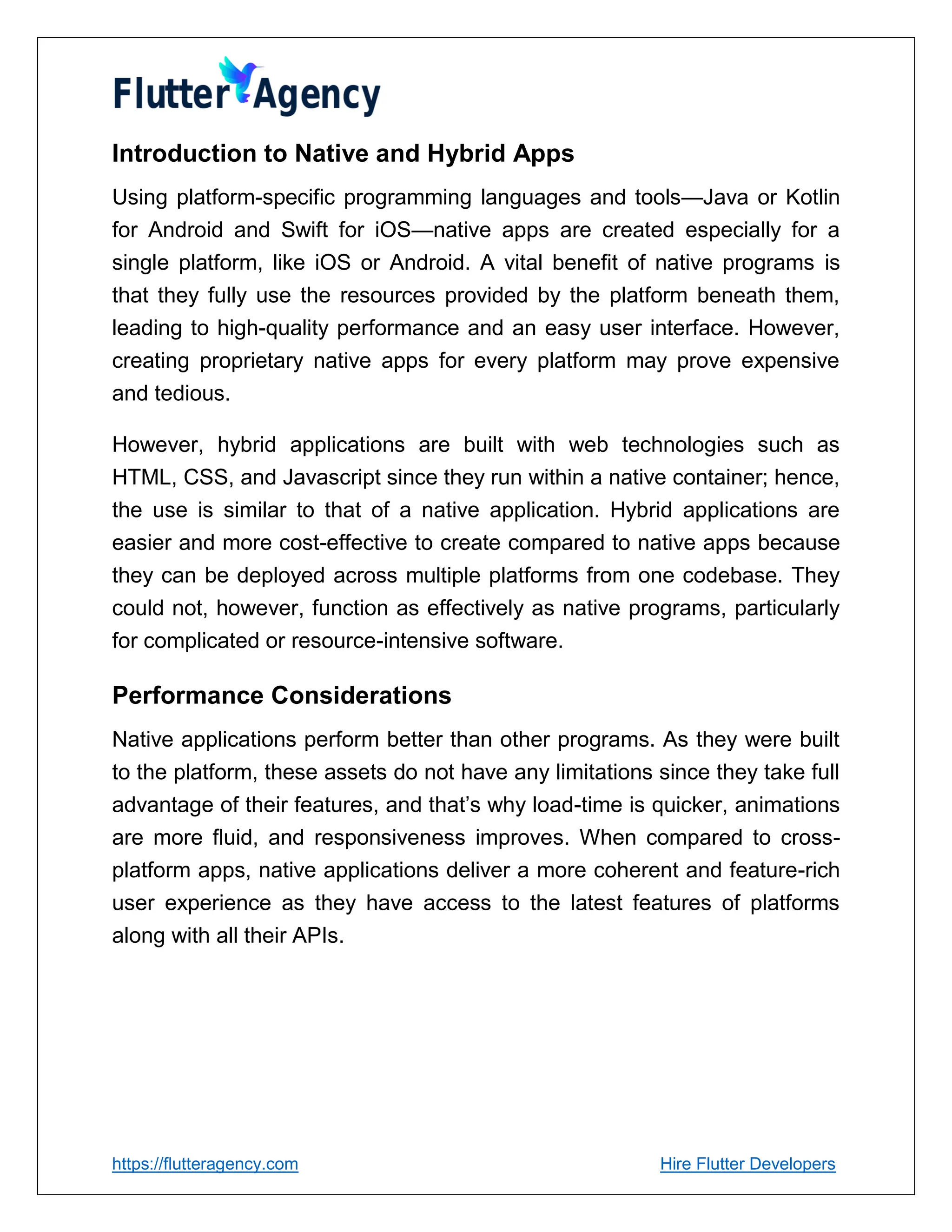 Choosing App Development: Native, Hybrid, or Flutter Explained | PDF