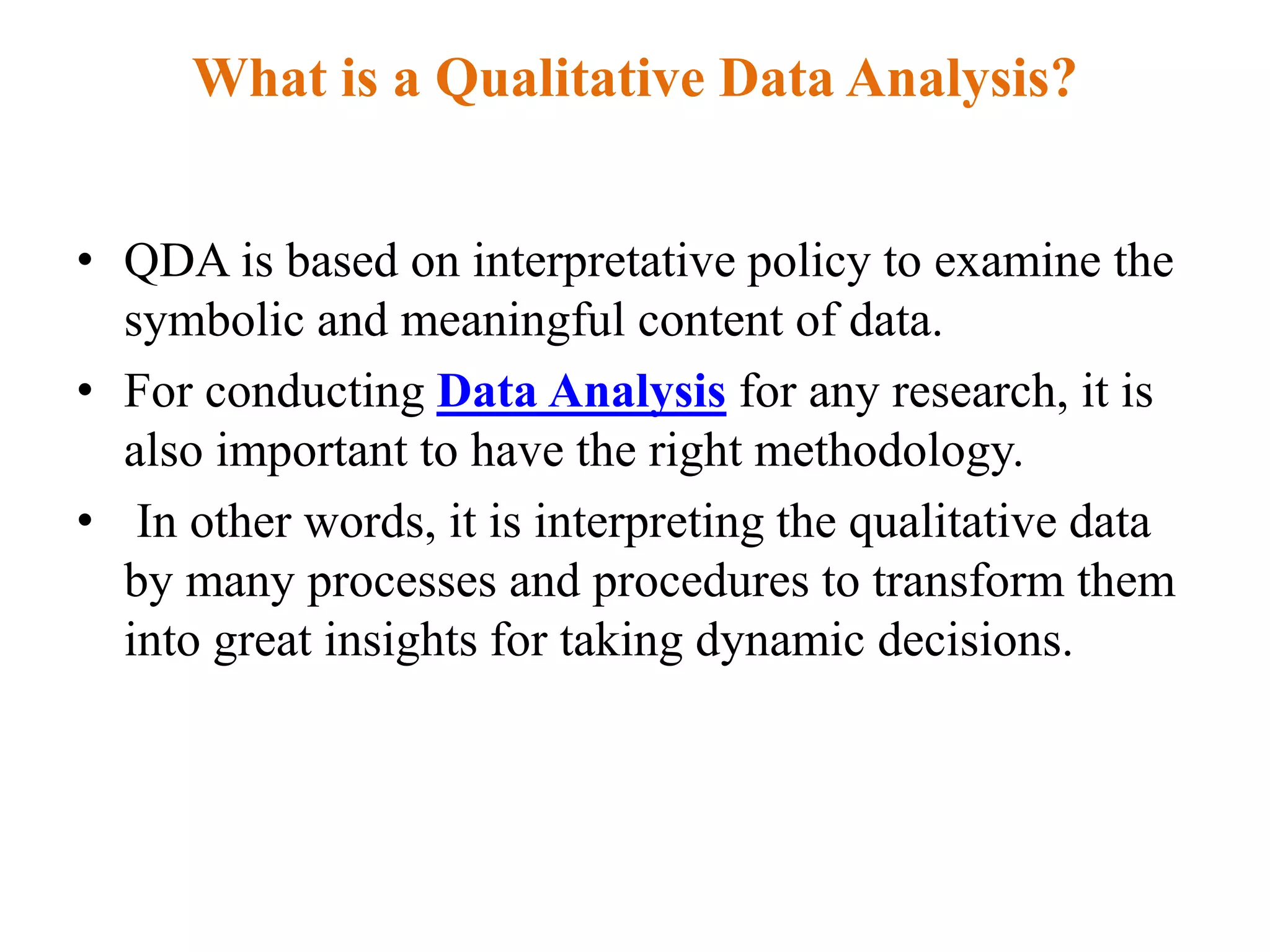 Choosing a qualitative data analysis Plan | PPTX