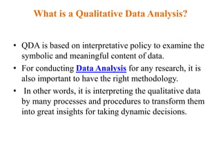 Choosing a qualitative data analysis Plan | PPTX