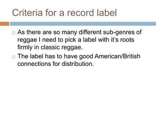 Choosing a record label for my track | PPT
