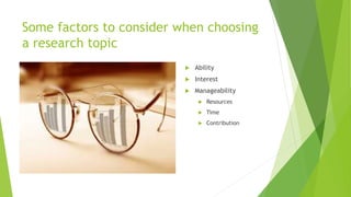 Choosing a Research Topic | PPTX | Science