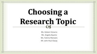 Choosing a research topic | PPTX