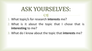 Choosing a research topic | PPTX