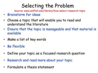Choosing a Research Topic | PPT
