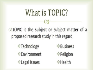 Choosing a Research Topic | PPT