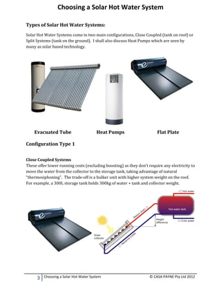 Choosing a solar hot water system | PDF | Water Services | Home Utilities