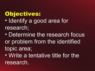 Choosing a Research Topic | PPT