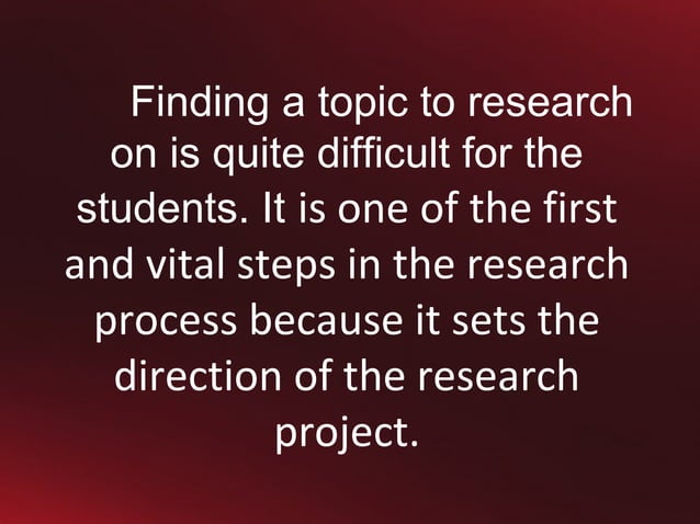 Choosing a Research Topic | PPT