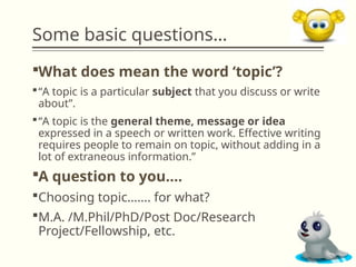 Choosing_a_Topic_and characteristics required | PPTX