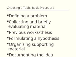 Choosing_a_Topic_and characteristics required | PPTX