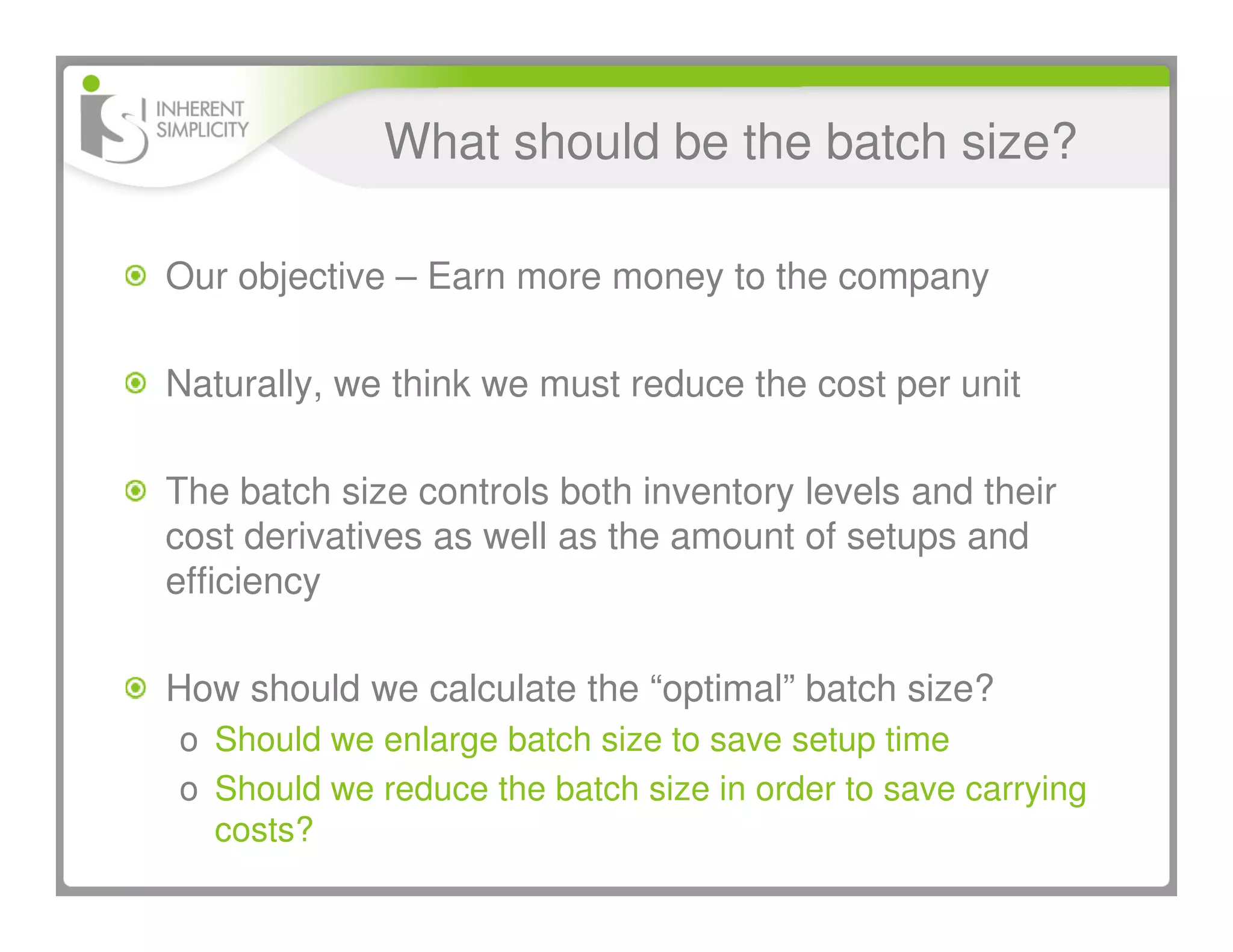 Choosing batchsize | PDF | Business Accounting & Finance | Business