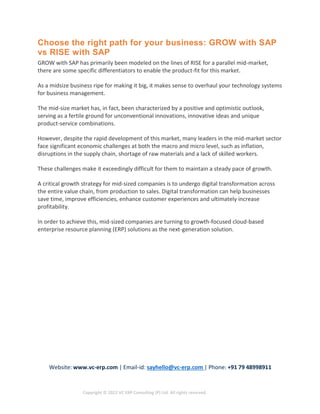 Choosing Between GROW with SAP & RISE with SAP for Business ...