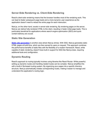 Choosing Between React and Next.js: Key Differences Explained | PDF