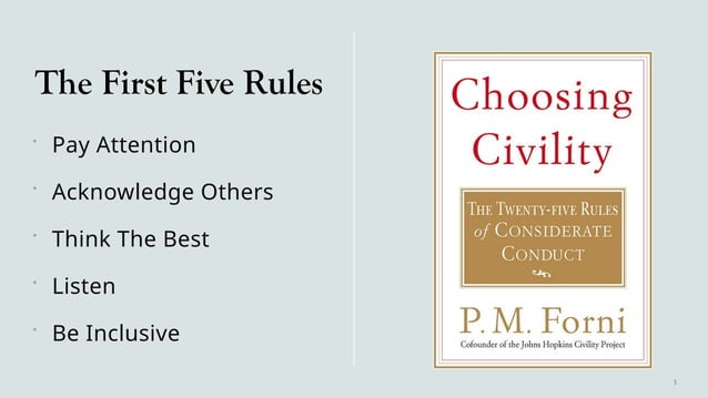 Choosing Civility - The Five Rules of Civility | PPT