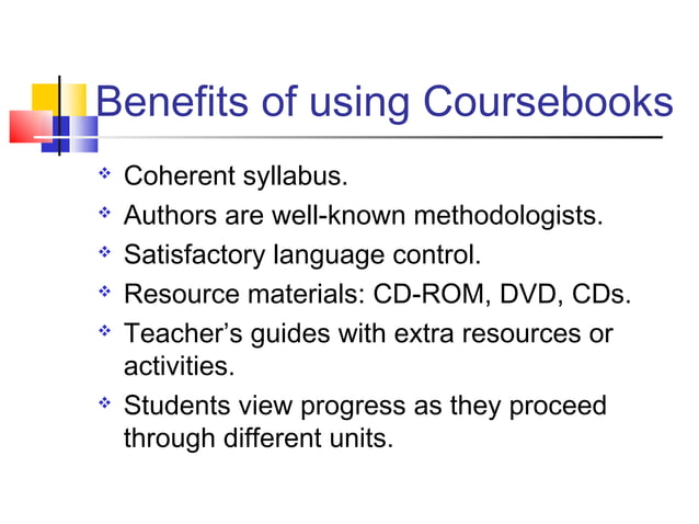Choosing coursebooks | PPT | Educational Assessment | Education