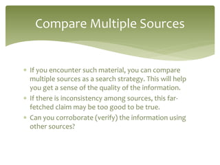 Choosing Credible Sources of Information | PPTX