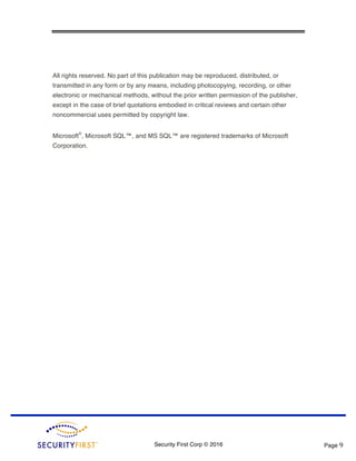 Choosing Encryption for Microsoft SQL Server | PDF