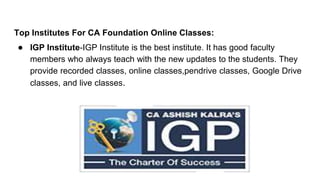 Choosing Factors For CA Foundation Online Classes.pptx