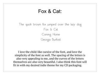 Choosing Font for my CD Cover: | PPTX