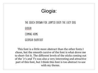 Choosing Font for my CD Cover: | PPTX