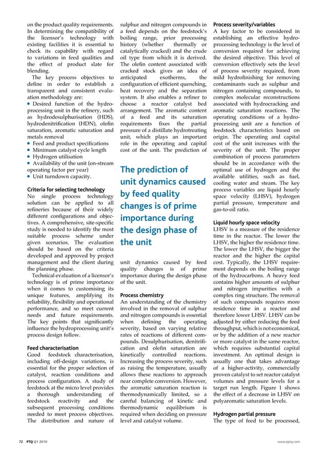 Choosing Hydroprocessing Scheme | PDF