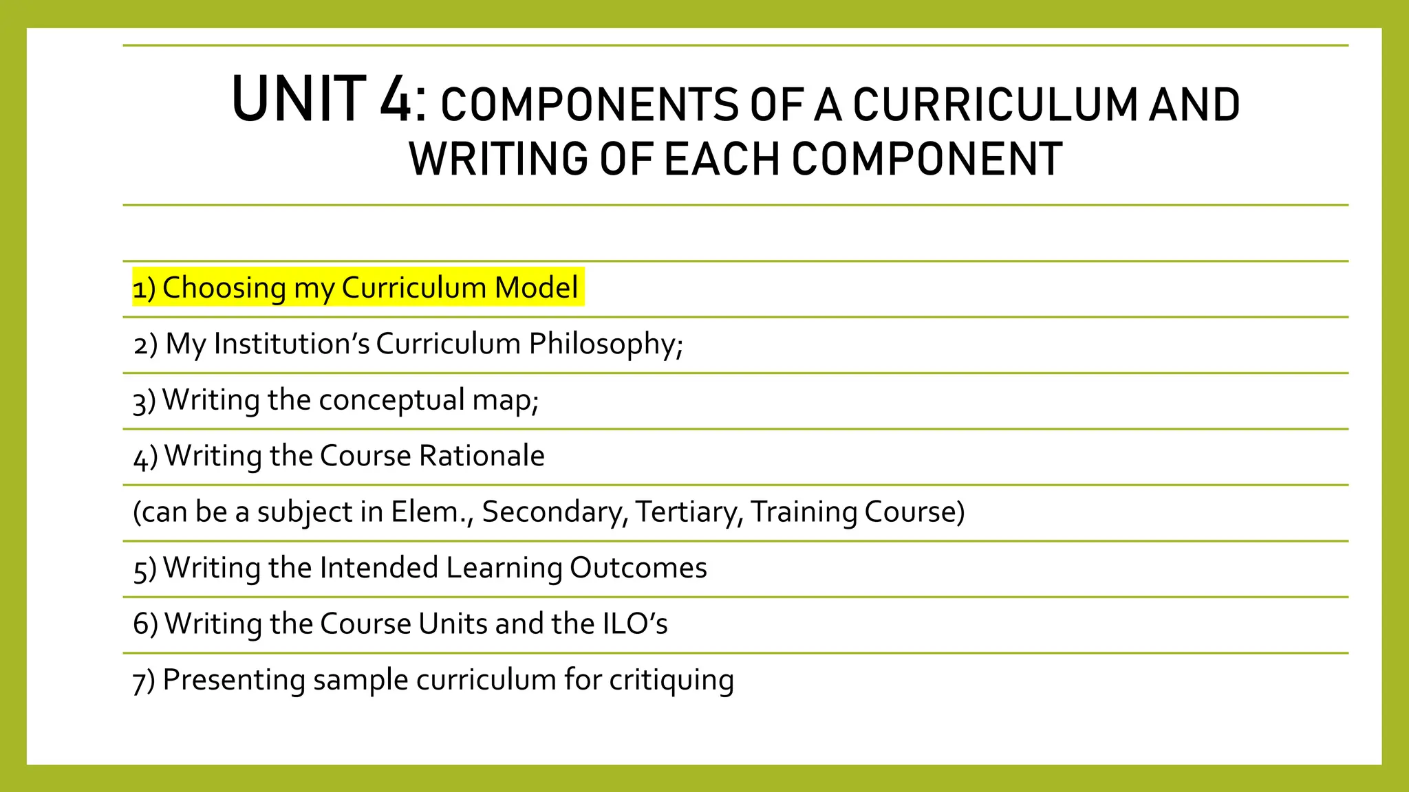 How to choose my own Curriculum Model? Review guide, and extra quizzes ...