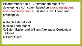 How to choose my own Curriculum Model? Review guide, and extra quizzes ...