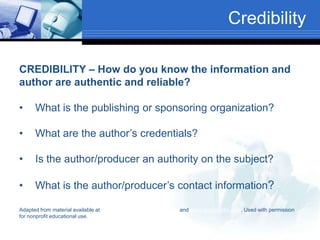 Choosing Online Sources | PPT