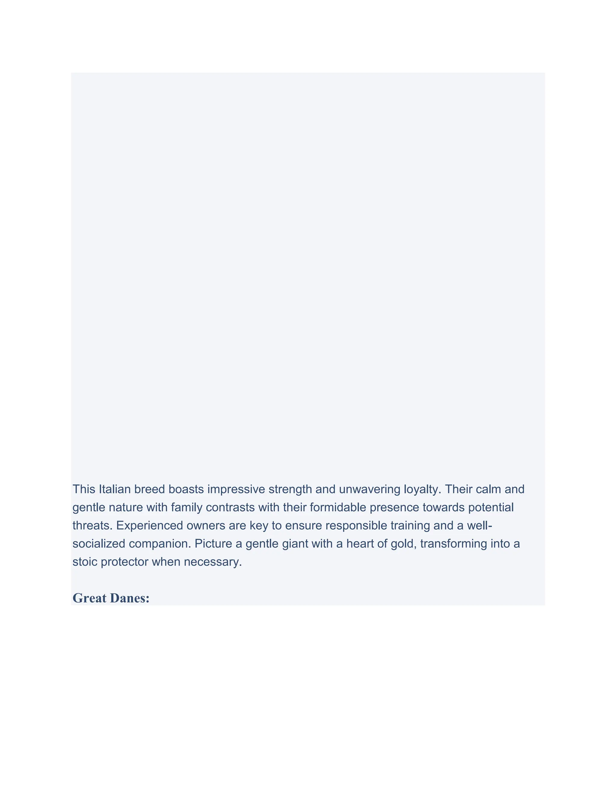 Choosing the10 Best Guard Dog Breeds good | PDF