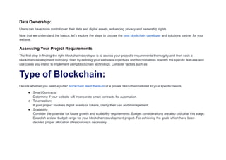 Choosing The Best Blockchain Developer And Solutions Partner For Your ...