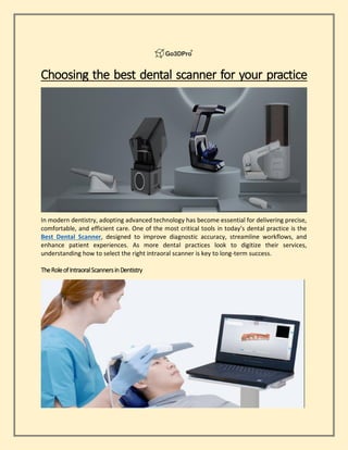 Choosing the best dental scanner for your practice | PDF