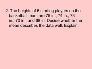 Choosing the best measure of central tendency | PPTX