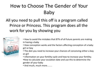 Choosing the gender of your baby | PPT