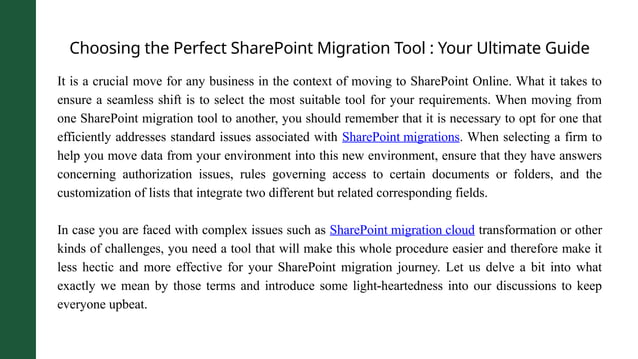 Choosing the Perfect SharePoint Migration Tool Your Ultimate Guide.pptx