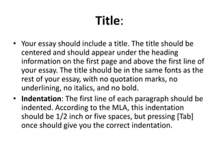 Choosing the proper essay format | PPTX