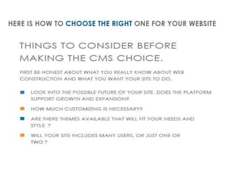 CHOOSING THE RIGHT CMS | PPT