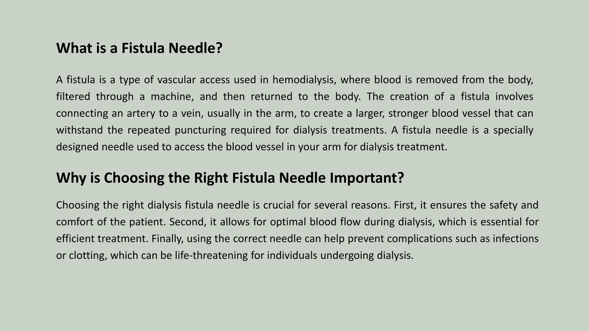 How to Select the Best Fistula Needle: The Complete Guide | PPTX