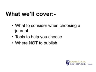 Choosing the right journal | PPTX
